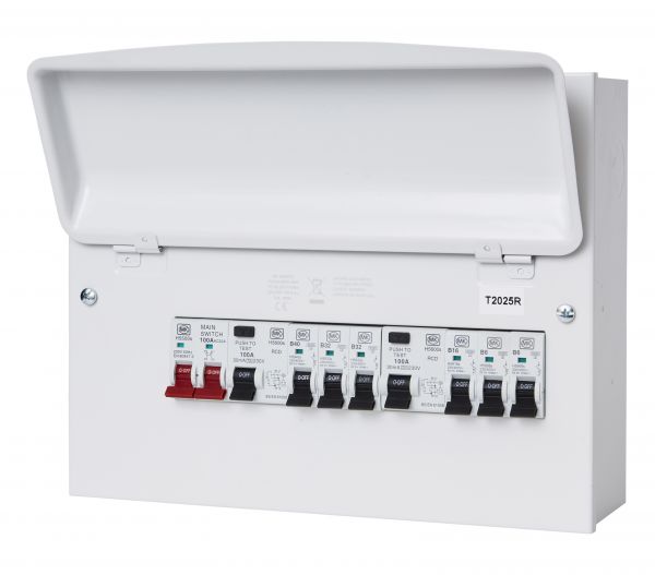 12 WAY MCU WITH 100A SWITCH & 2 X 100A TYPE A RCD & 6 X MCB